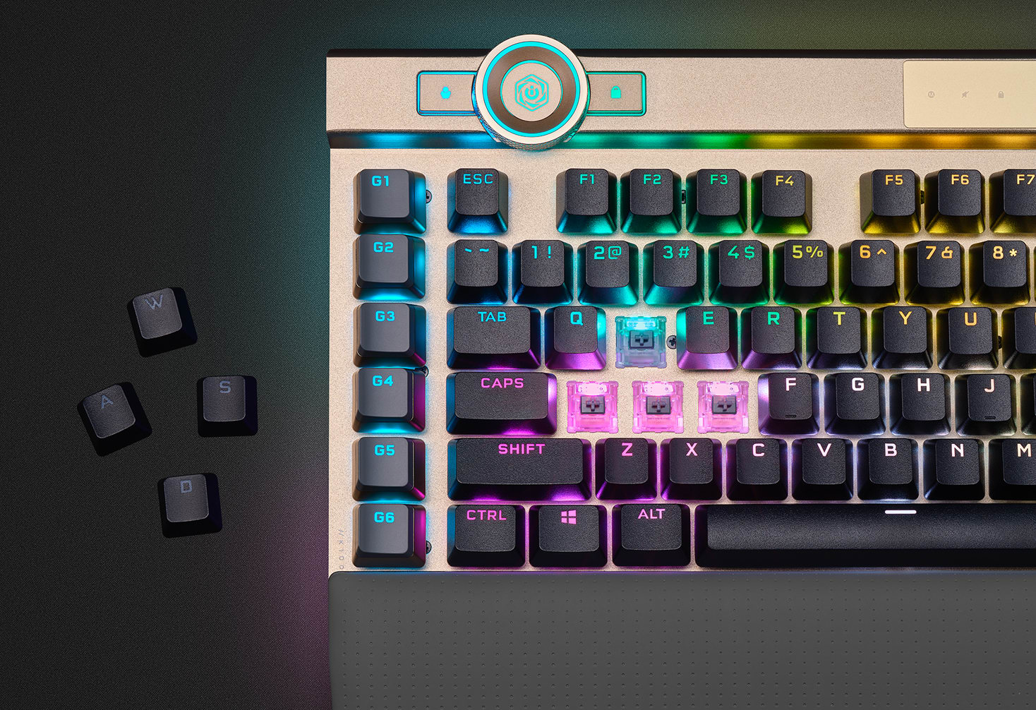 K100 RGB Optical-Mechanical Gaming Keyboard - Midnight Gold