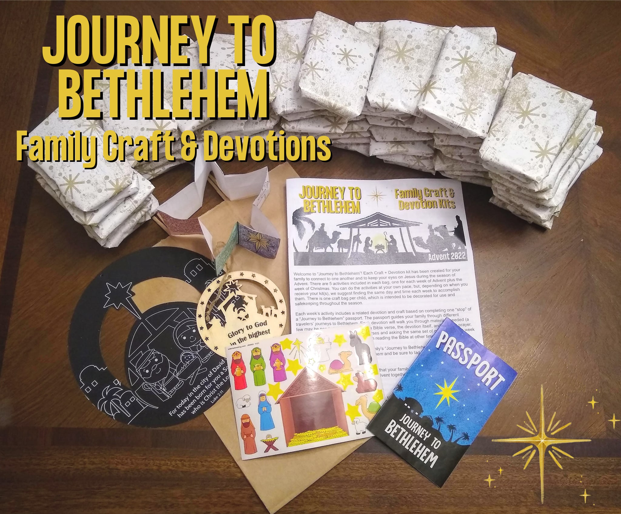 We provided 60 Advent family craft and devotion kits to members of our ...
