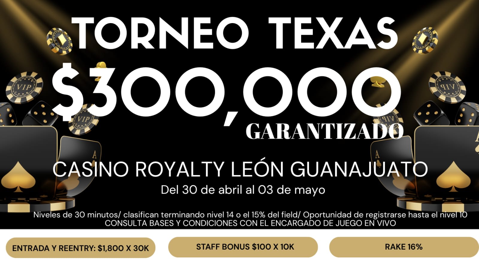 Royalty León tendrá su torneo Texas con MXN$300K GTD - CodigoPoker Mexico