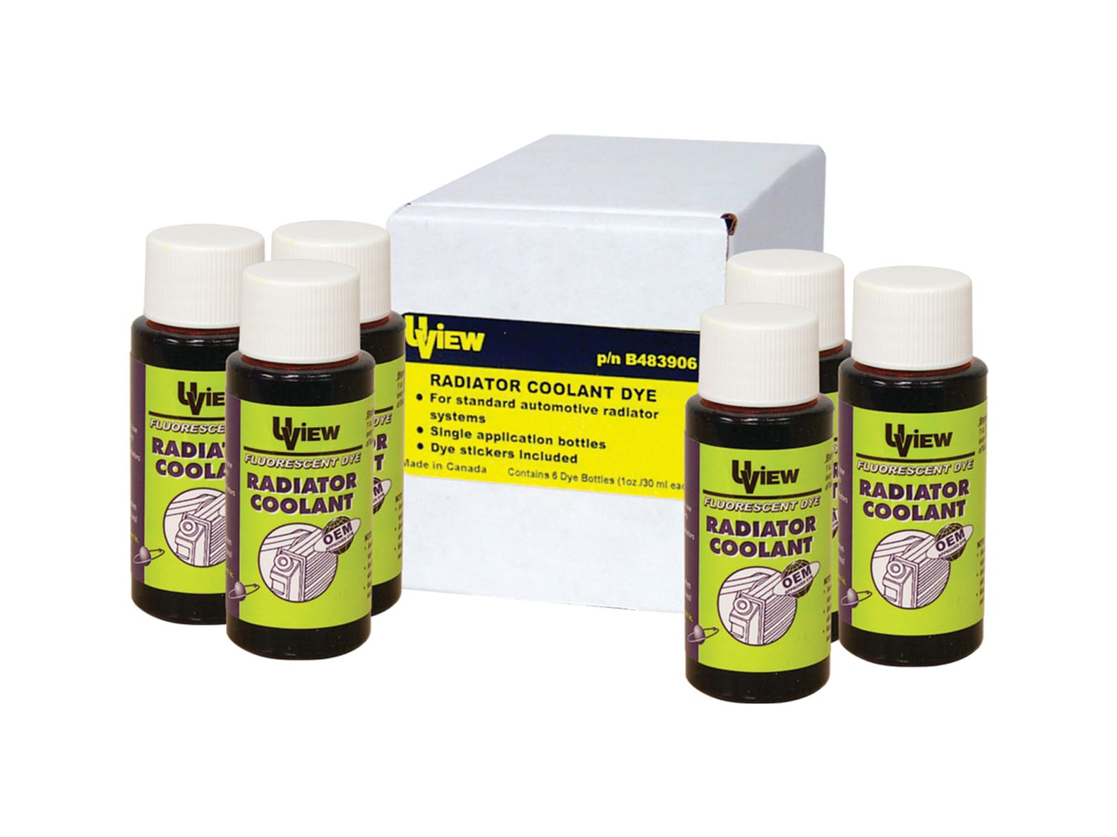 B483906 | Radiator Coolant Dye Bottles: Pinpoint Cooling Leaks