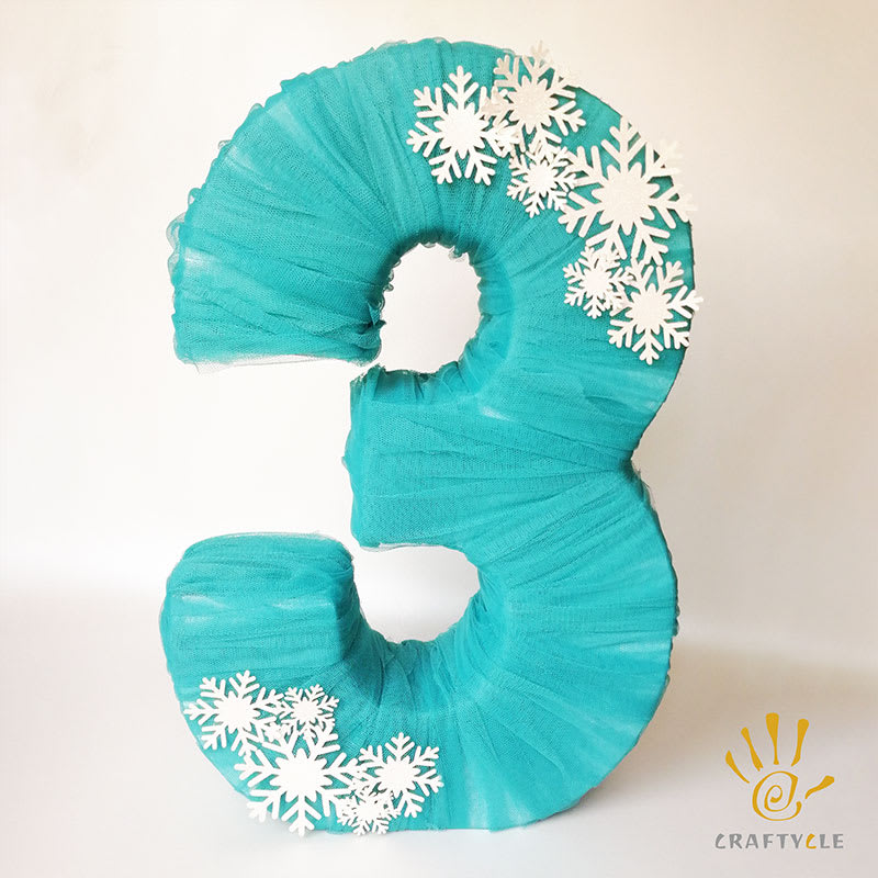 3D Number 3 Disney Frozen Theme Birthday Party Decoration 18in - Craftycle
