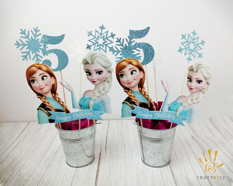 Centerpiece Frozen Theme Elsa Anna Party Birthday Decorations Glitters ...