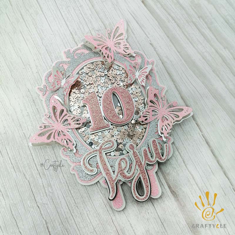 Butterfly Birthday Layer Pop Up Shaker Cake Topper - Craftycle