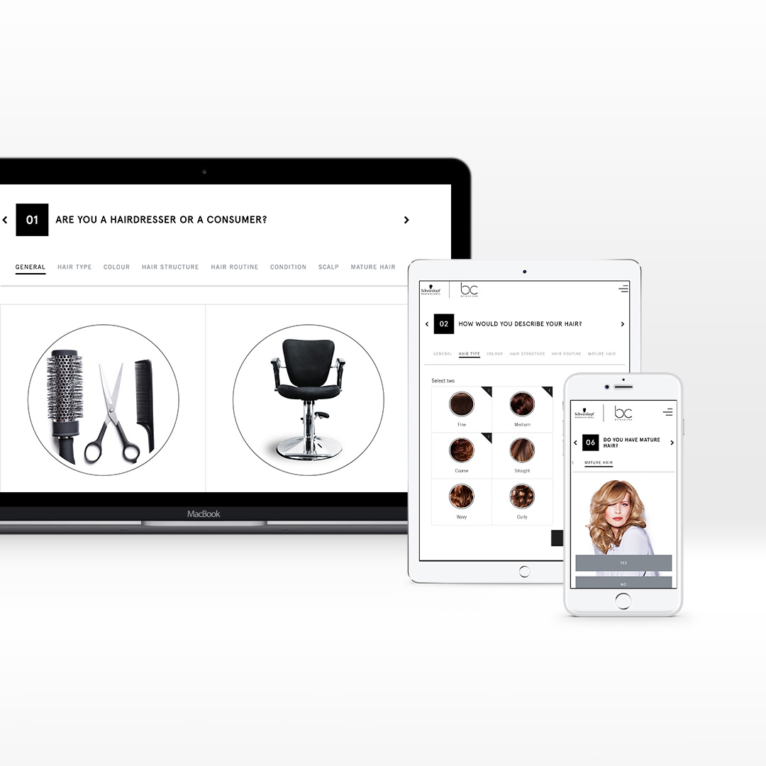 Digital Product Advisor Tool for Schwarzkopf Professional - Prospekt Agency