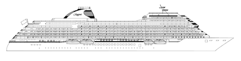 Seven Seas Prestige cruises, scheepsbeoordelingen en dekkenplan.