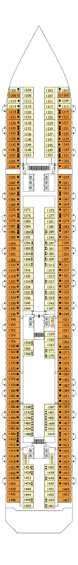 Costa Pacifica Kreuzfahrten, Deckplan und Schiffsbewertungen
