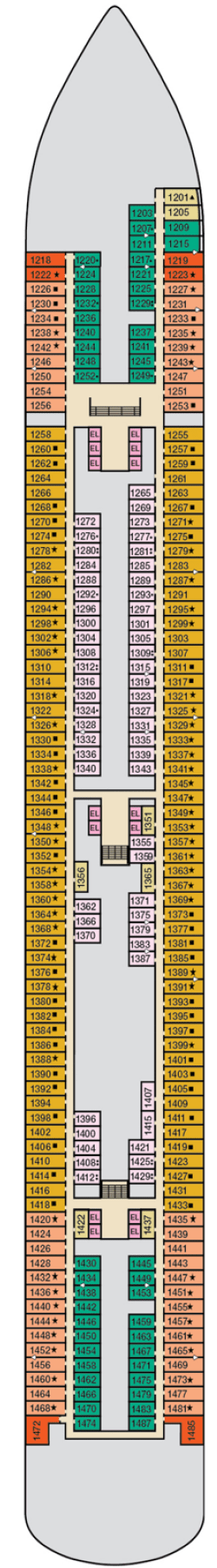 Carnival Firenze Kreuzfahrten, Schiffsbewertungen und Deckplan