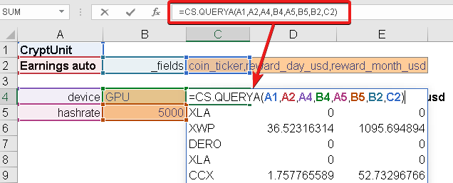How to use QUERYA in Excel & Googlesheets | Cryptosheets