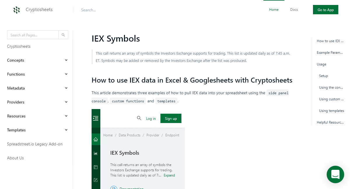 How to pull IEX Symbols data from IEX into Excel and Google Sheets ...
