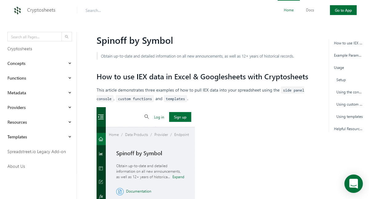 How to pull Spinoff by Symbol data from IEX into Excel and Google ...