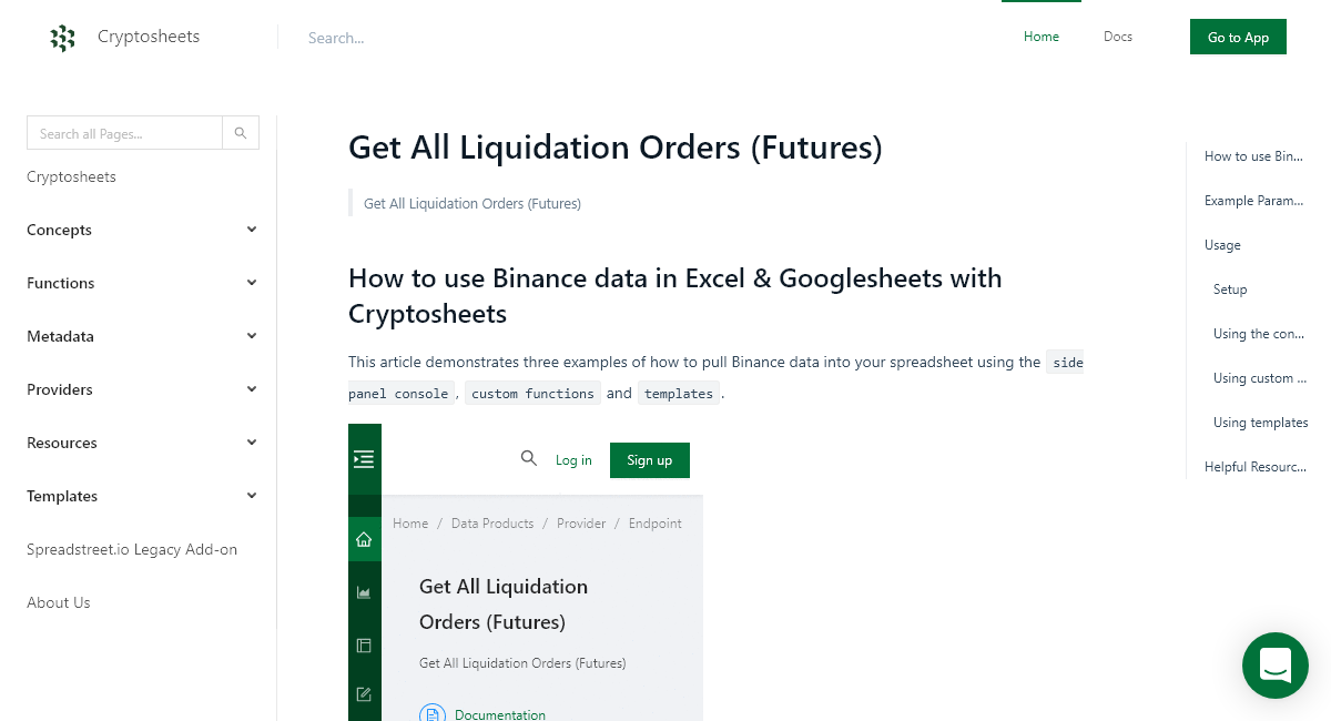 How to pull Get All Liquidation Orders (Futures) data from Binance into Excel and Google Sheets ...