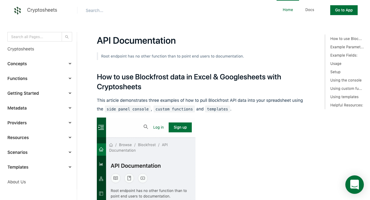 How to pull API Documentation data from Blockfrost into Excel and ...