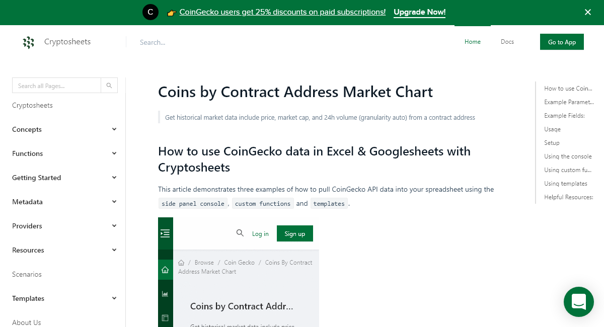 How to pull Coins by Contract Address Market Chart data from CoinGecko ...