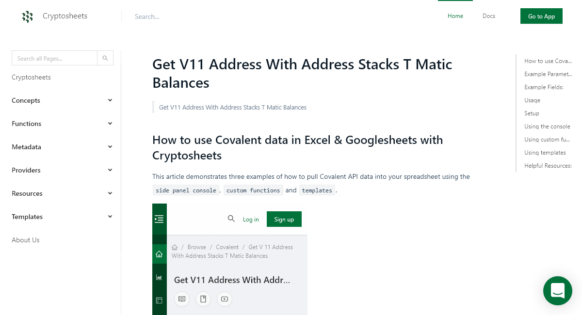 How to pull Get V11 Address With Address Stacks T Matic Balances data from Covalent into Excel ...