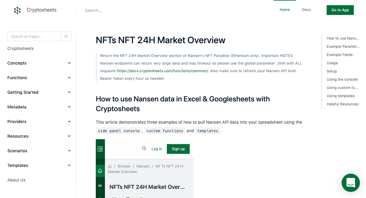 How To Pull Nfts Nft 24h Market Overview Data From Nansen Into Excel