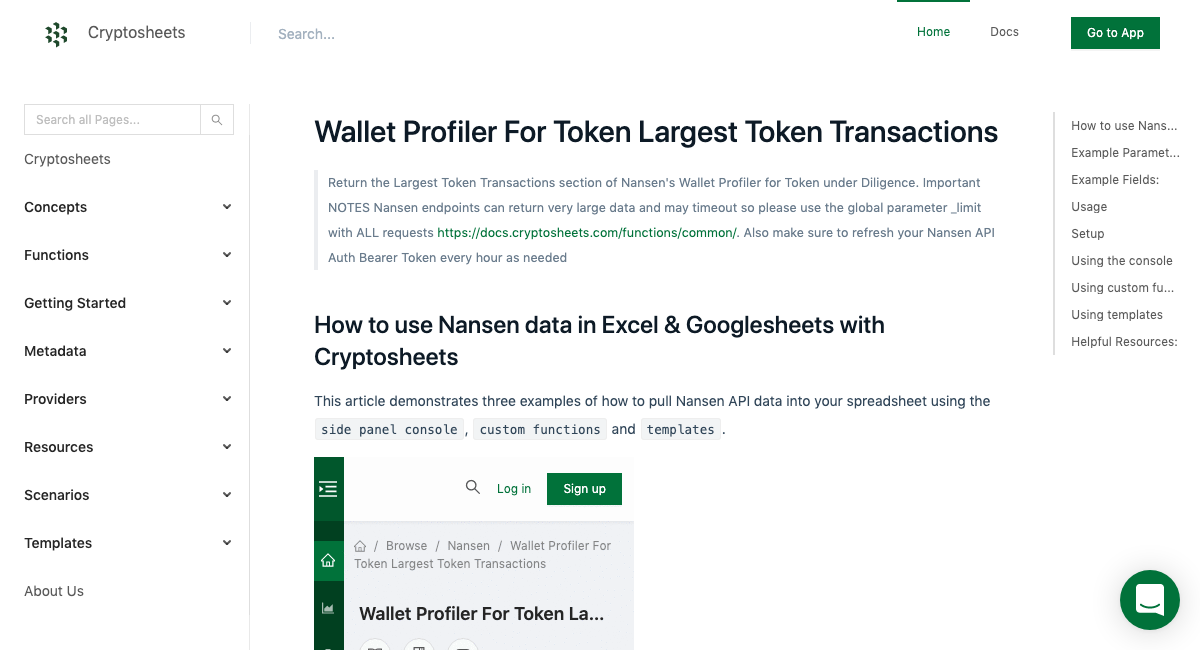 How to pull Wallet Profiler For Token Largest Token Transactions data from Nansen into Excel and ...