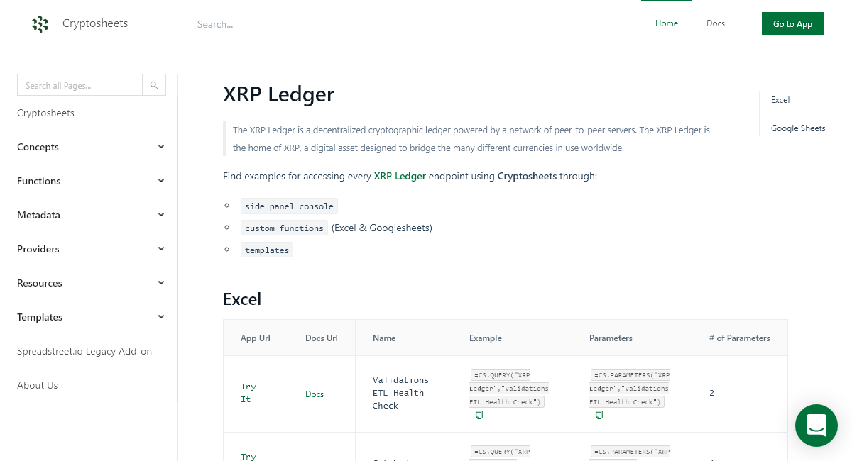 How to pull XRP Ledger data into Excel and Google Sheets | Cryptosheets