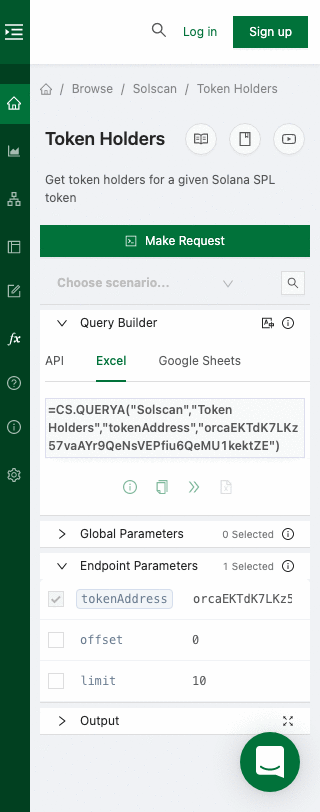 How to pull Token Holders data from Solscan into Excel and Google Sheets | Cryptosheets