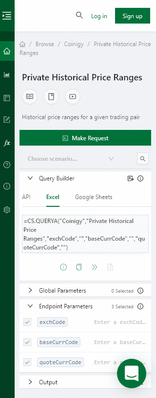 How to pull Private Historical Price Ranges data from Coinigy into Excel and Google Sheets ...