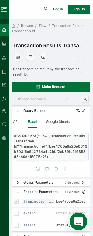 How to pull Transaction Results Transaction Id data from Flow into Excel and Google Sheets ...