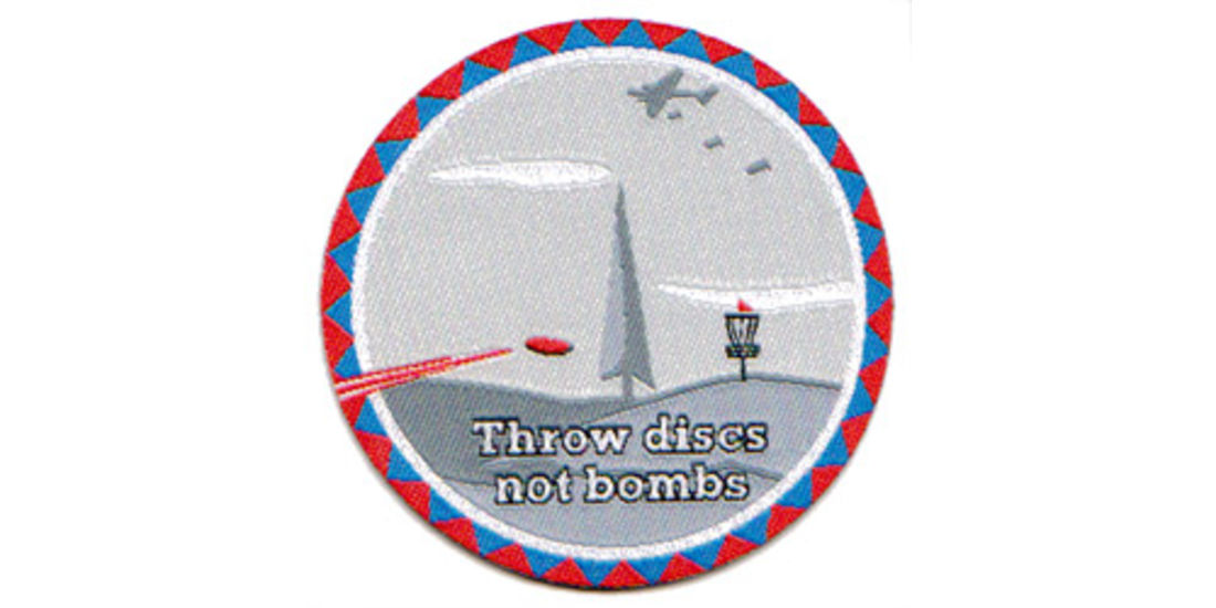 Discs not bombs (Patch) - PG Productions - Disc Golf | DiscGolfCenter.com