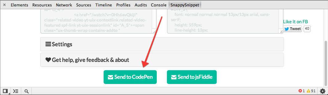 SnappySnippet Allows You To Move HTML and CSS from Chrome DevTools to CodePen - CodePen Blog