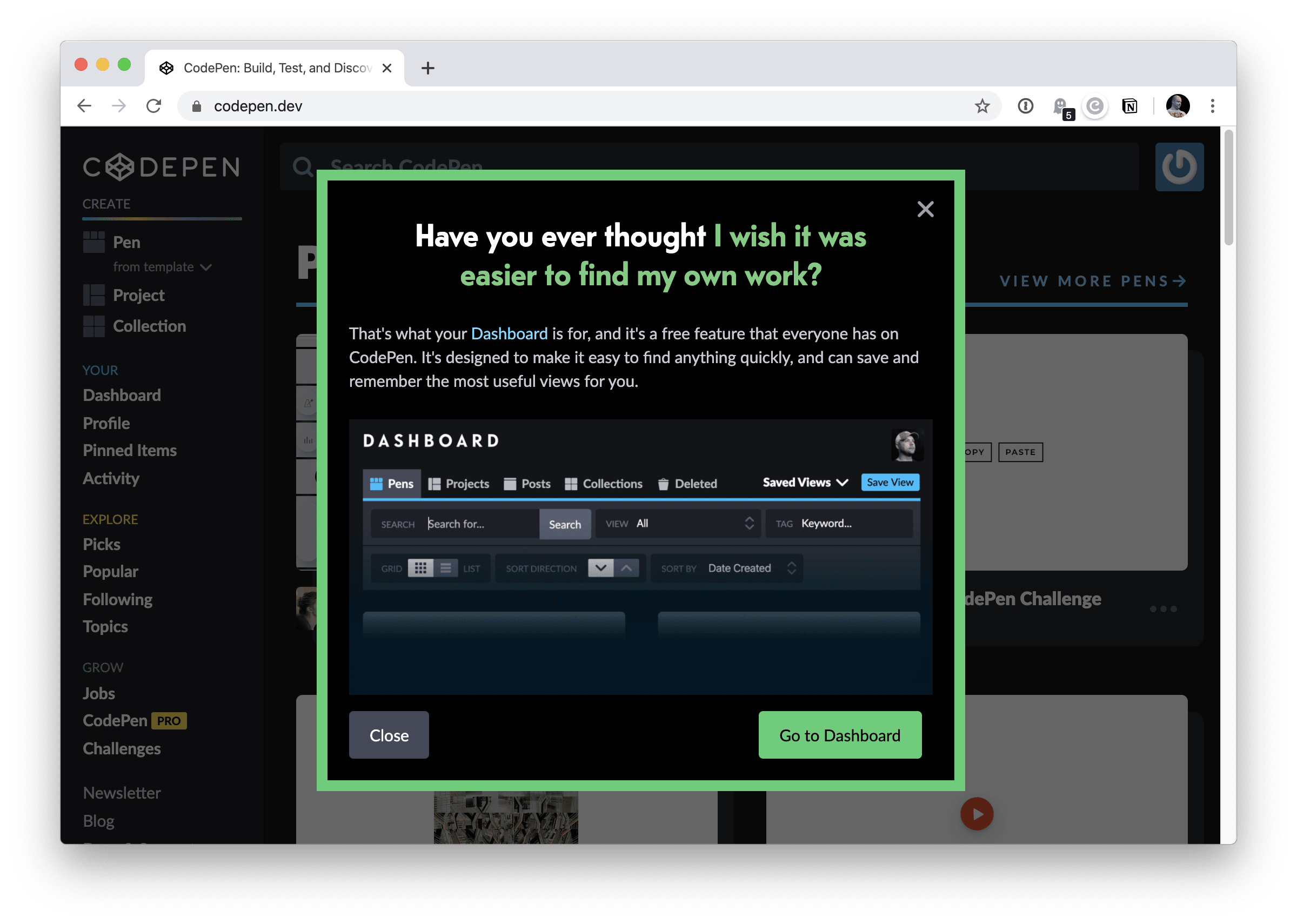In-App Tips - CodePen Blog