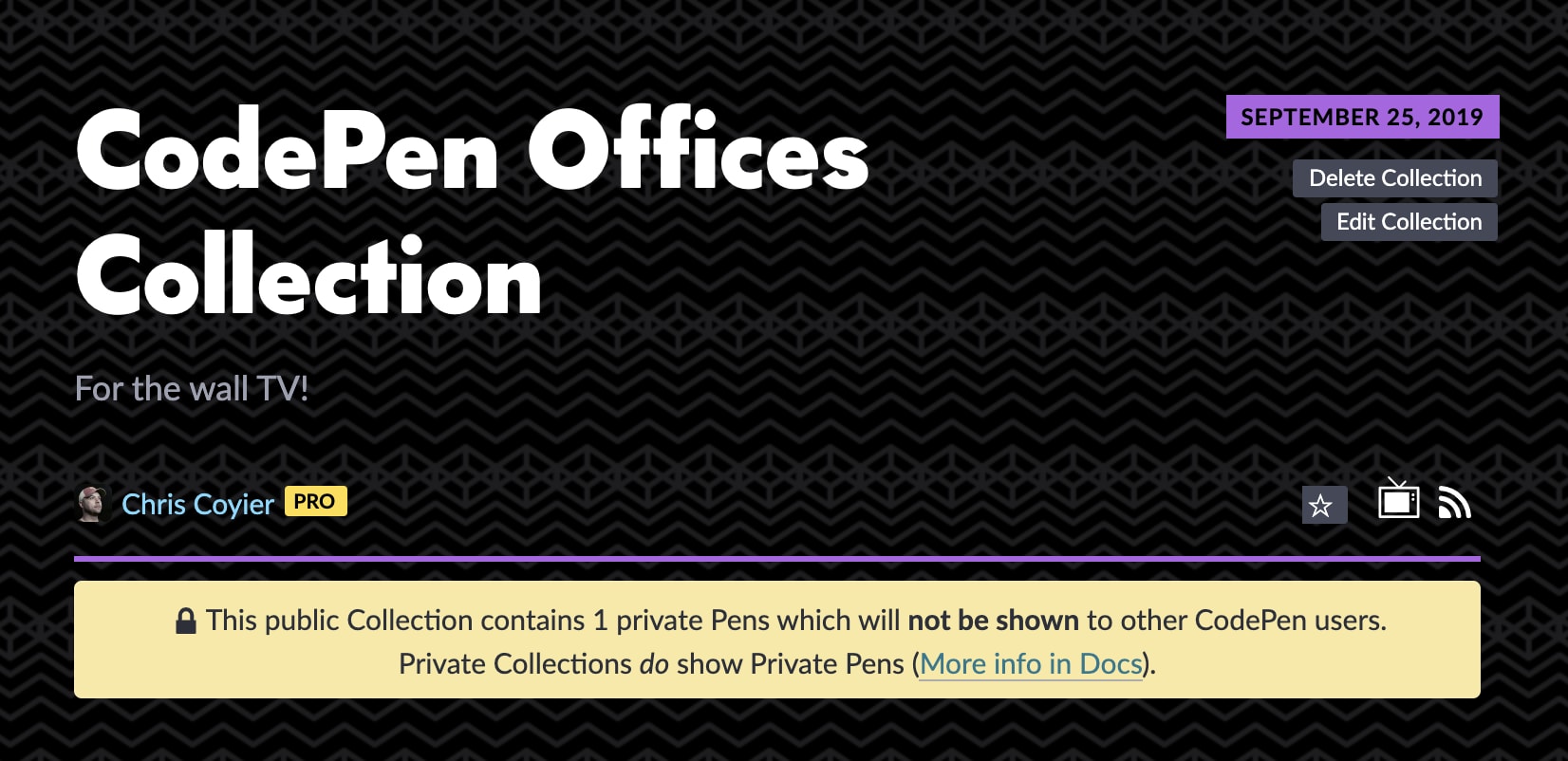 Collections Clarification Message - CodePen Blog