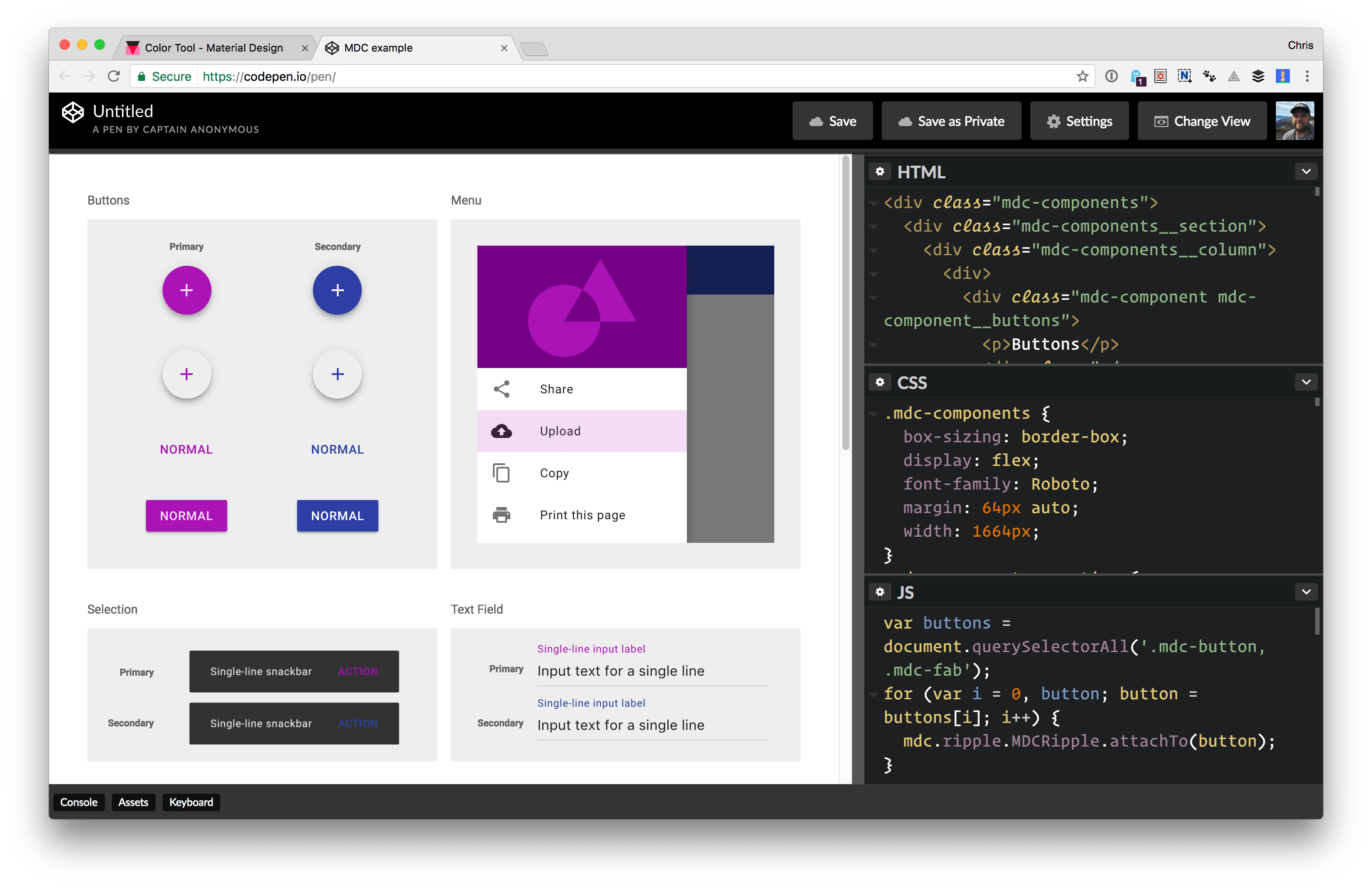 The Material Design Color Tool Exports to CodePen - CodePen Blog