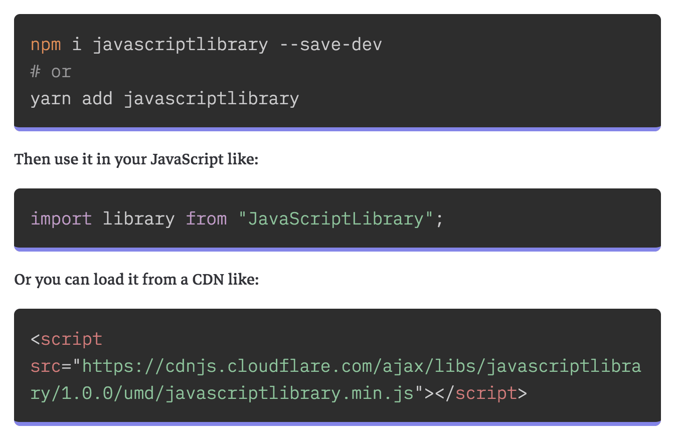 A Free Template for JavaScript Library Homepages - CodePen Blog