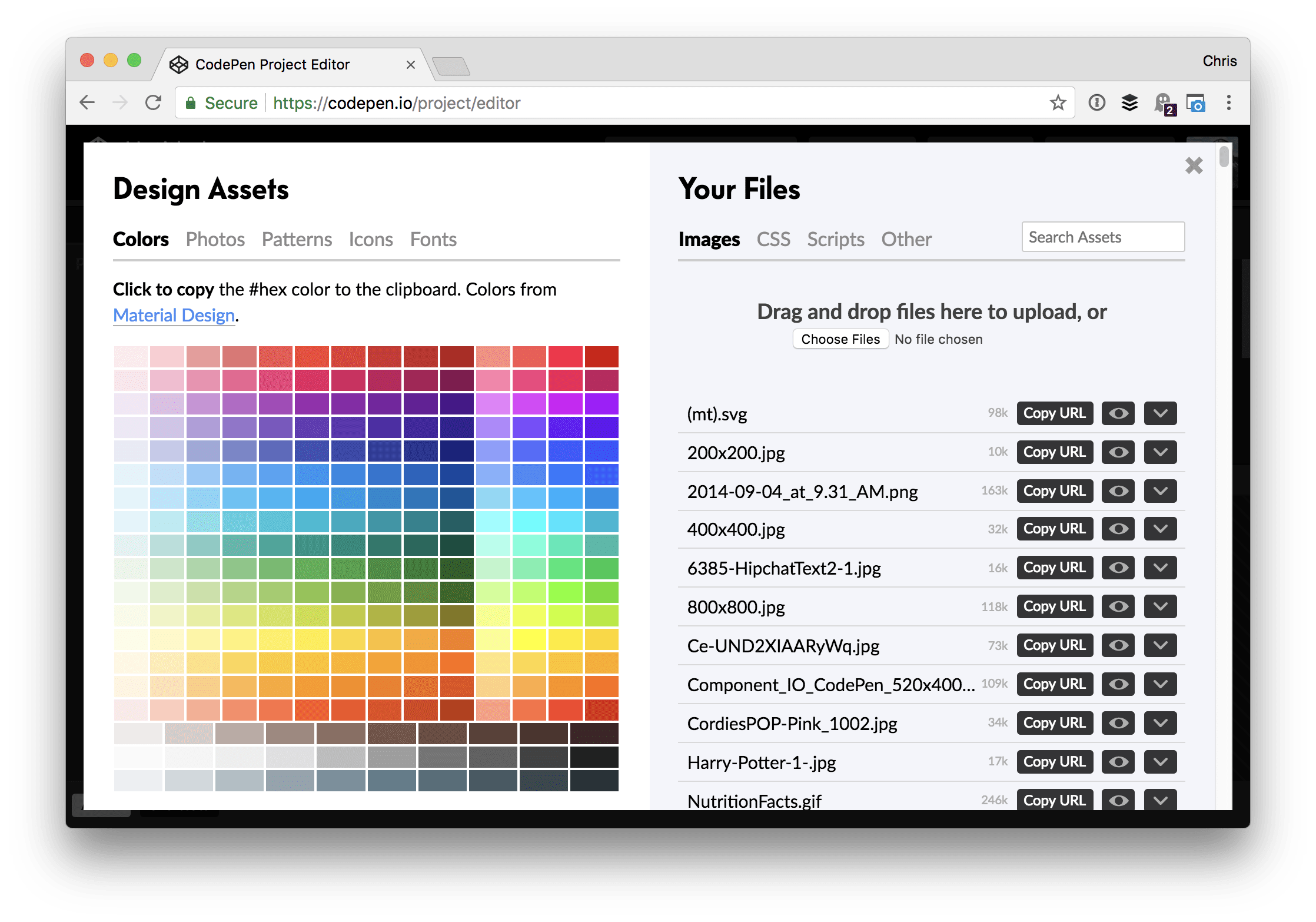 Design Assets Now in Projects - CodePen Blog