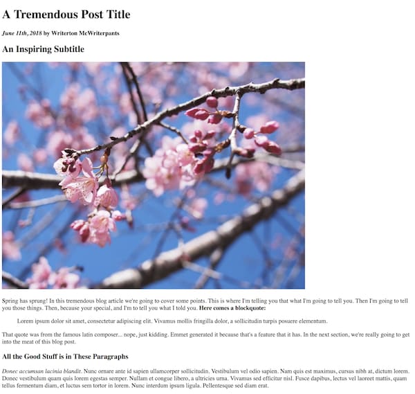 CodePenChallenge: Typesetting a Blog Post - CodePen Blog