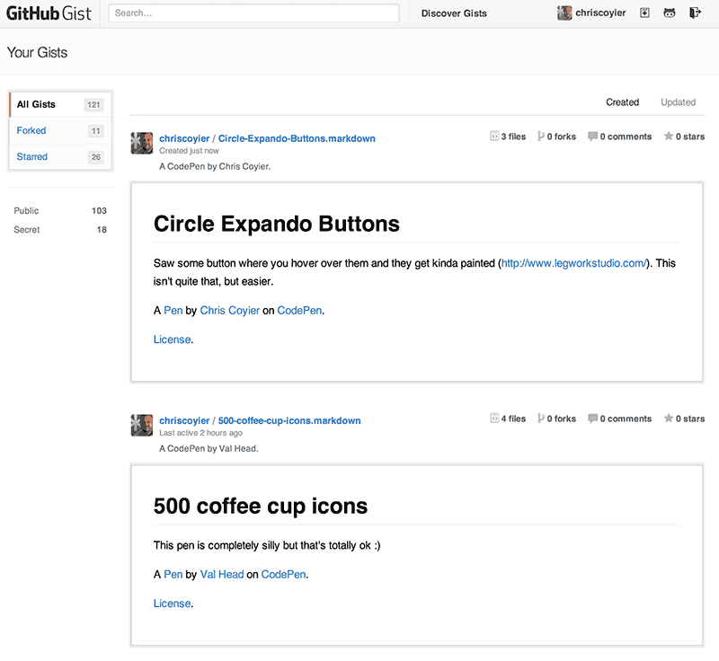 Upgrade to Gist Exporting - CodePen Blog
