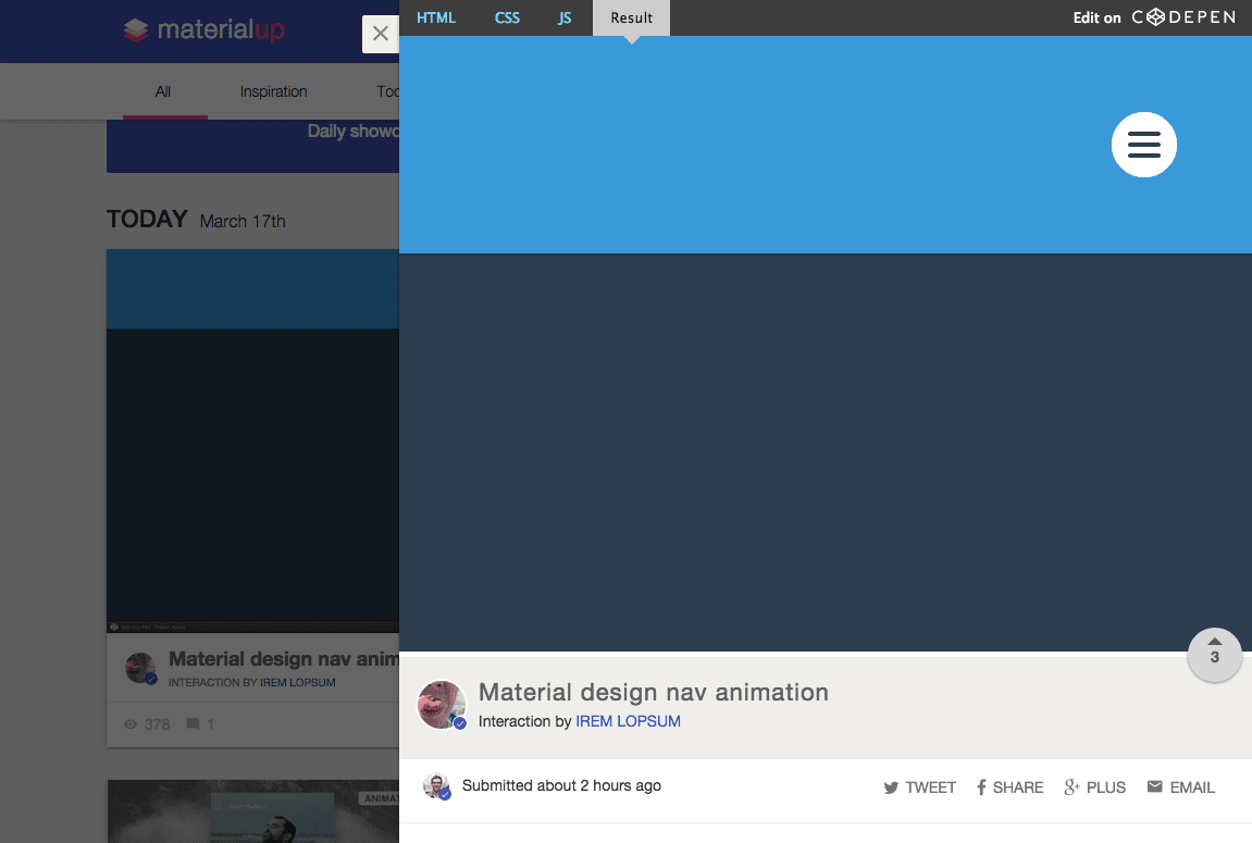 MaterialUp - CodePen Blog