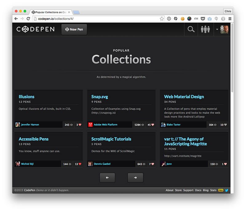 Browsing Popular Collections - CodePen Blog