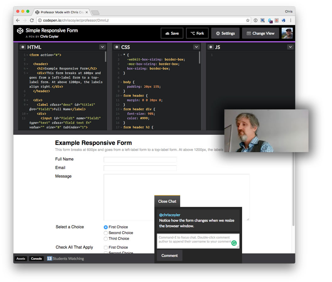 Education with CodePen