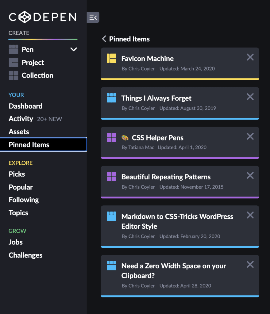 Small Improvements to Pins - CodePen Blog