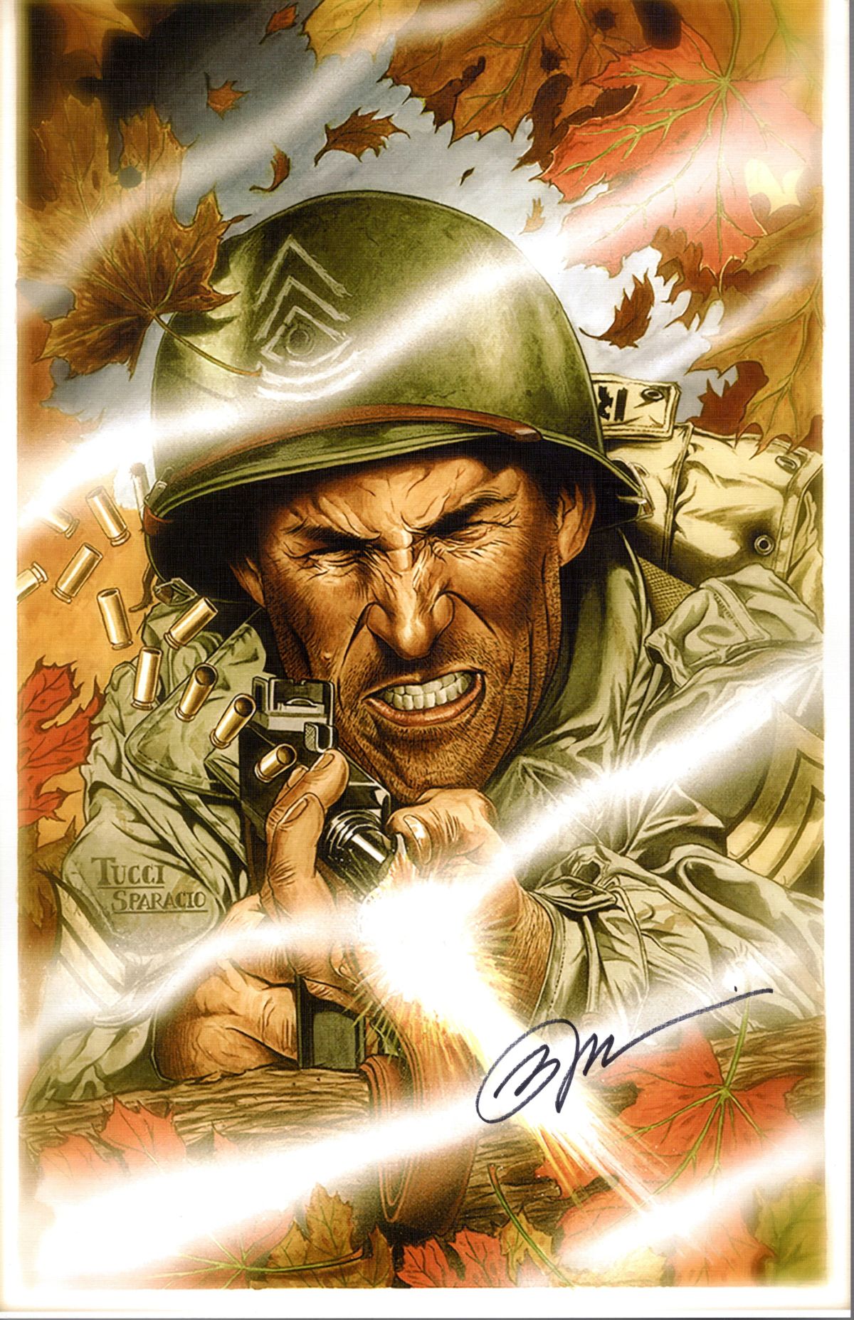 SGT ROCK LET EM HAVE IT PRINT SIGNED BILLY TUCCI Print | Raremarq