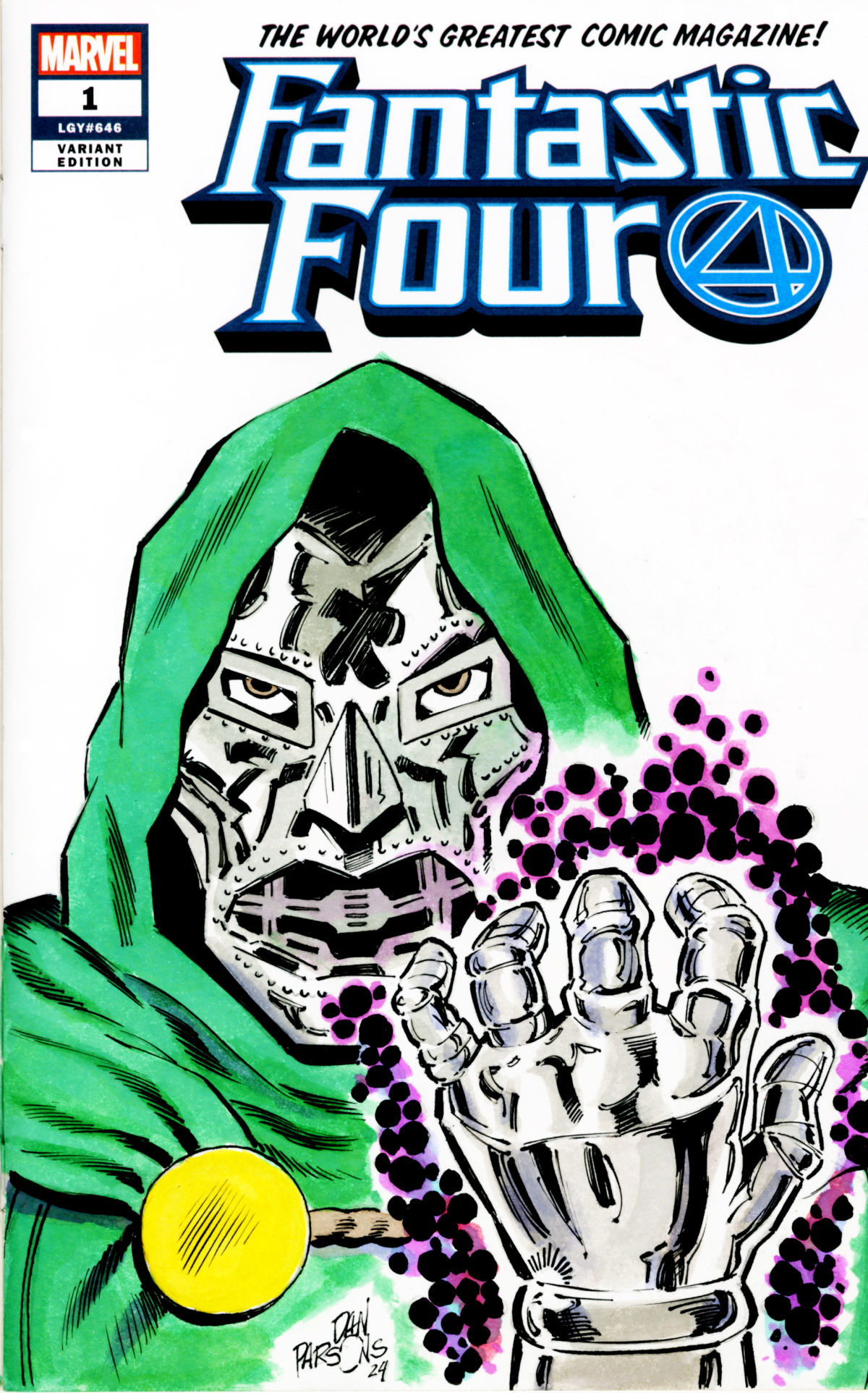 DR. DOOM COLOR ORIGINAL ART FF SKETCH COVER SIGNED DAN | Raremarq