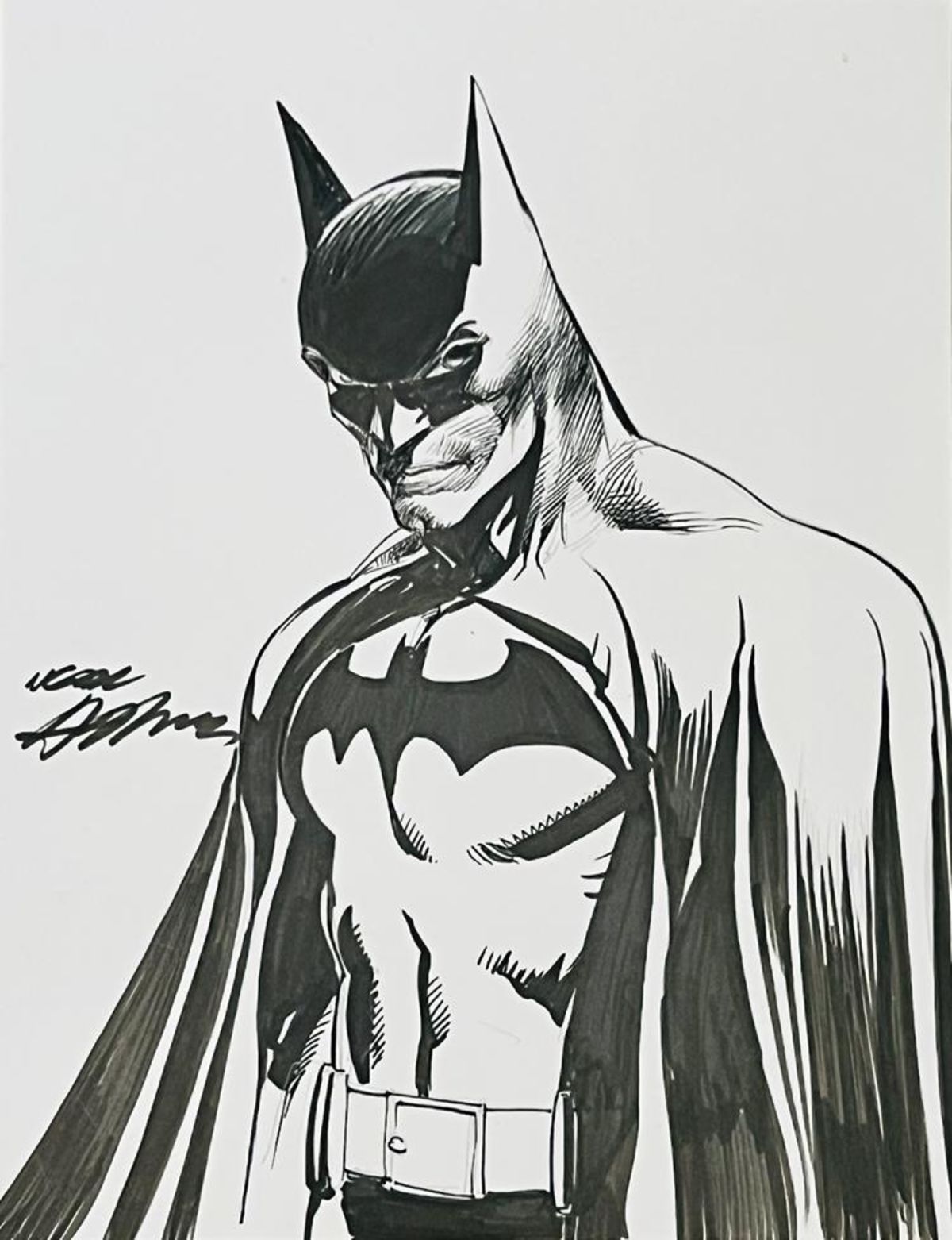 Batman Sketch by Neal Adams Comic Art Commission Auction by | Raremarq