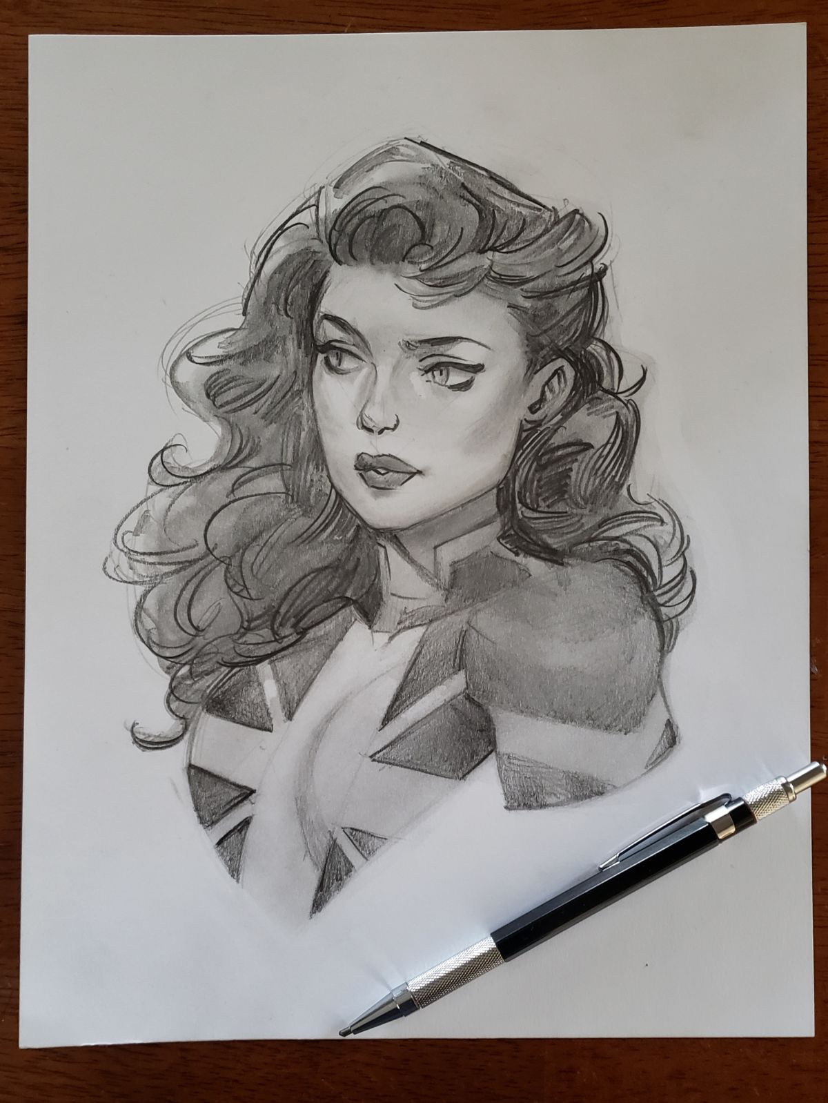 Captain Carter Pencil Sketch Original Comic Art Auction | Nerd Crawler