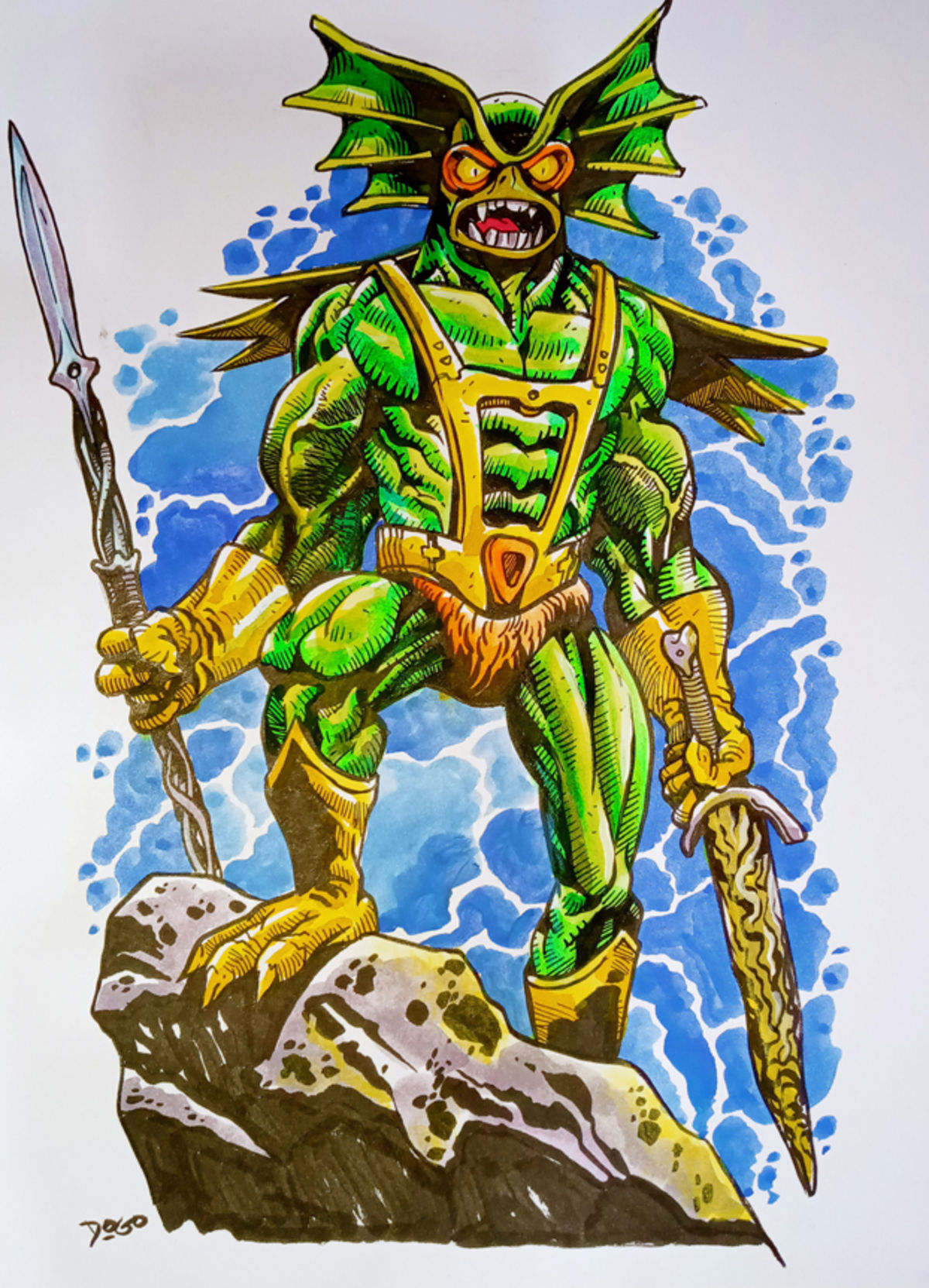 Merman by Dogo Alvarez Comic Art Commission Auction by | Raremarq