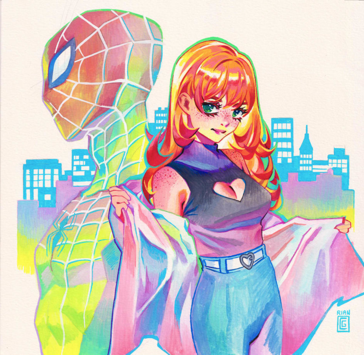 Toei Spider-Man and MJ Original Comic Art Auction by Rian | Raremarq