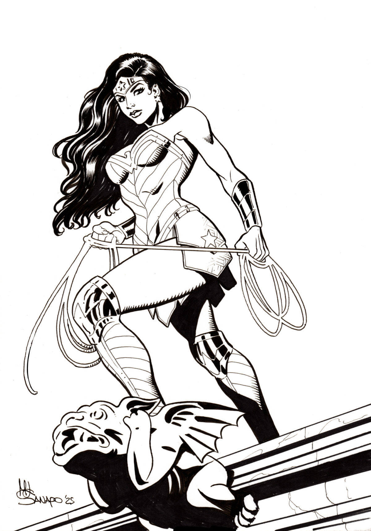Wonder Woman Ink Ilustration Original Art Auction by | Raremarq