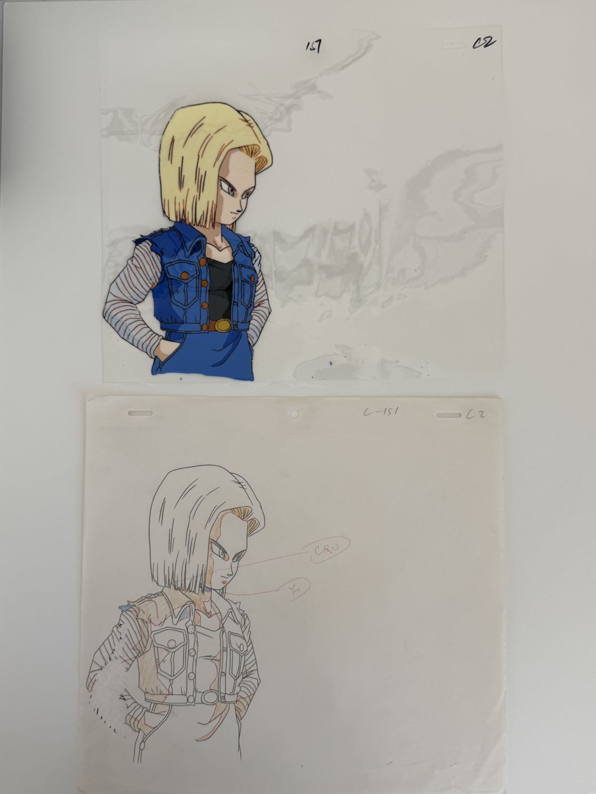 Dragonball Z Animation Cel and douga of Android 18 | Raremarq