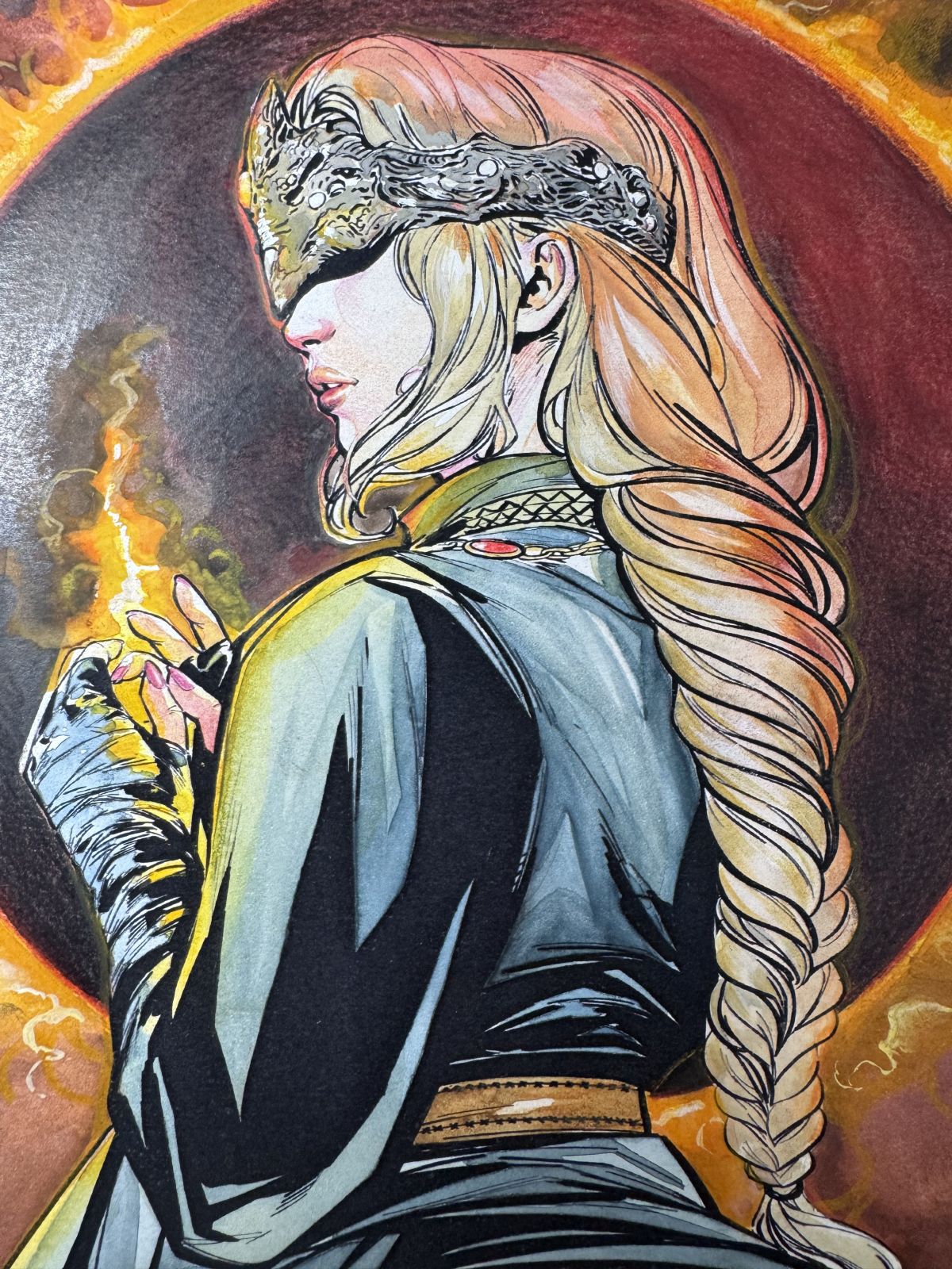 Fire Keeper Illustration art 9x12 Original Art Auction by | Raremarq
