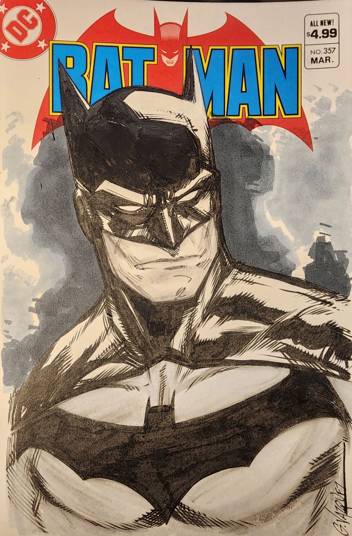 Batman Sketch Cover Original Comic Art Auction by Gus | Nerd Crawler