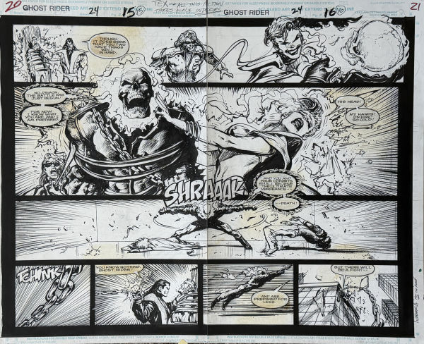 Ghost Rider #24 Page 14 & 15 Double Page Splash by Mark | Raremarq
