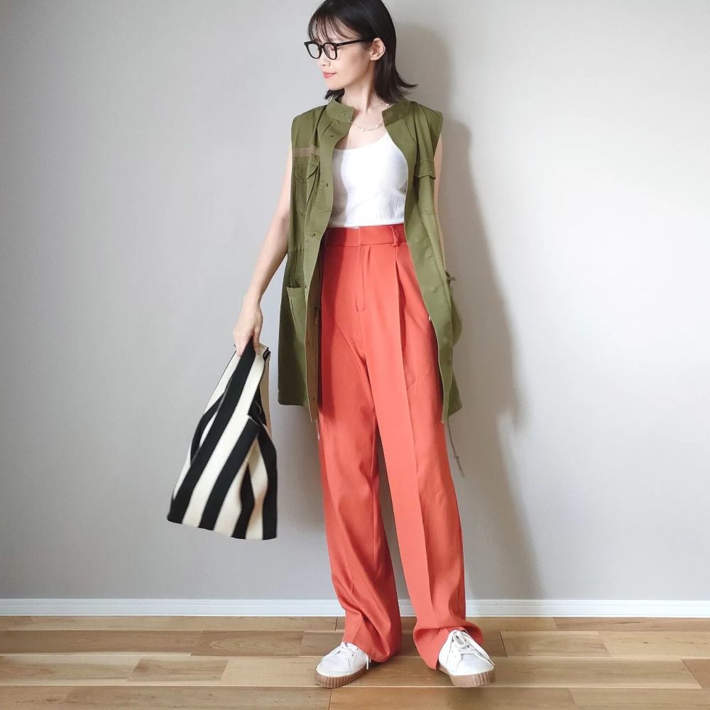 ブラック トートバッグ ストライプ ホワイト SVEC（シュベック） x 無地 HUNCH（ハンチ） ノースリーブ カーキ ベスト ミリタリー ...