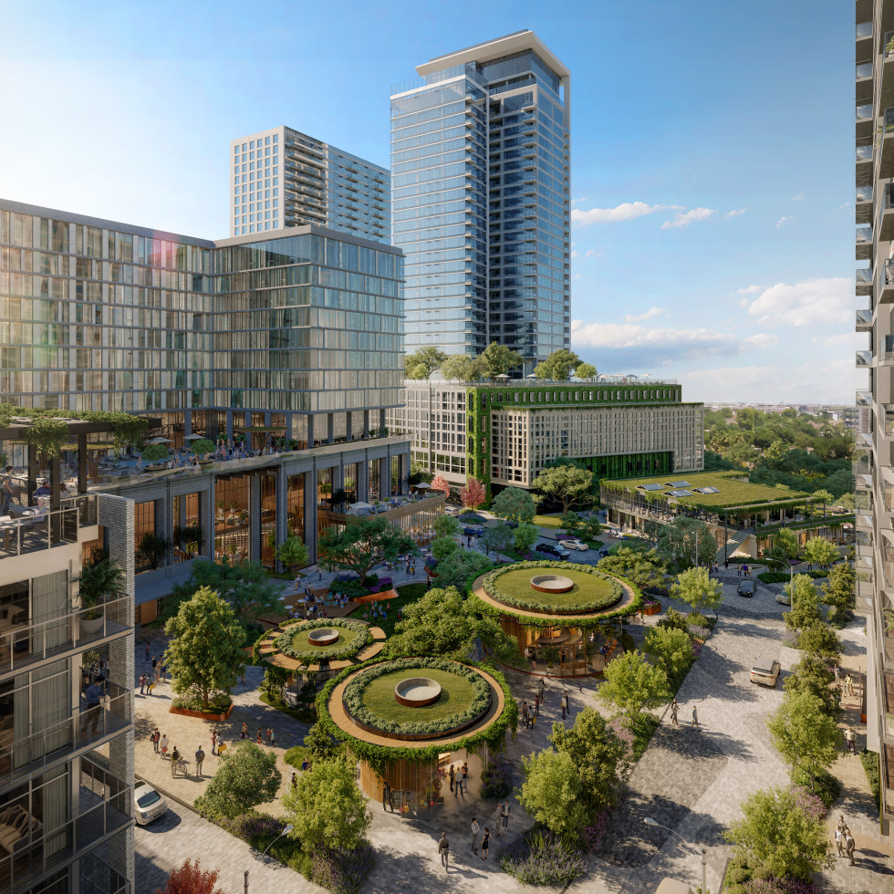 Lush new mixed-use development blossoms in Buffalo Bayou Park ...